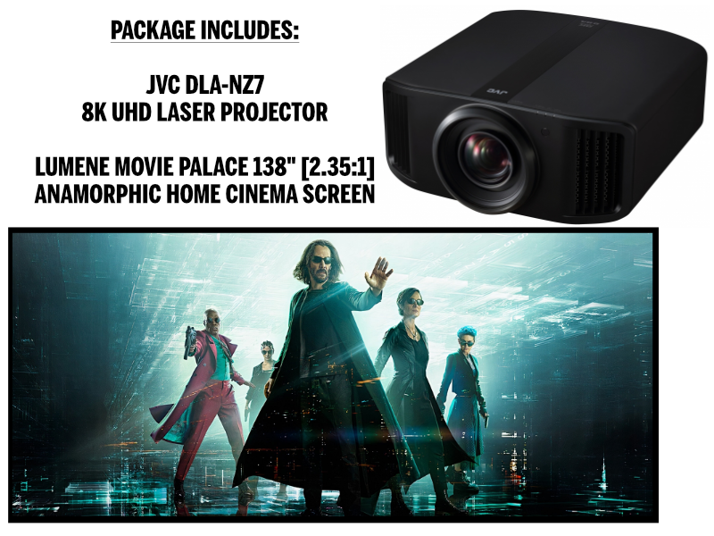 JVC DLA-NZ7 / LUMENE MOVIE PALACE 138" ANAMORPHIC CINEMA SCREEN | RIO PROJECTOR PACK 8 - RIO ...