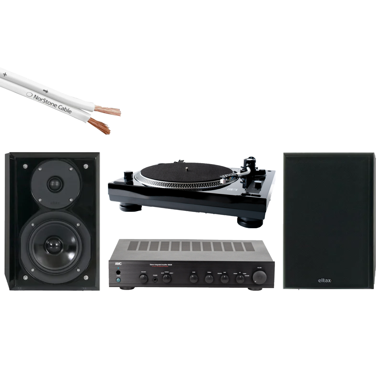 ELTAX MONITOR I / AMC XIA 30 AMPLIFIER / MUSIC HALL US-1 / 4m x ...
