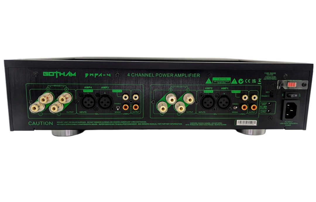 GOTHAM AUDIO 4 CHANNEL CLASS A/B POWER AMPLIFIER BWPA - 4 | GOTHAM ...